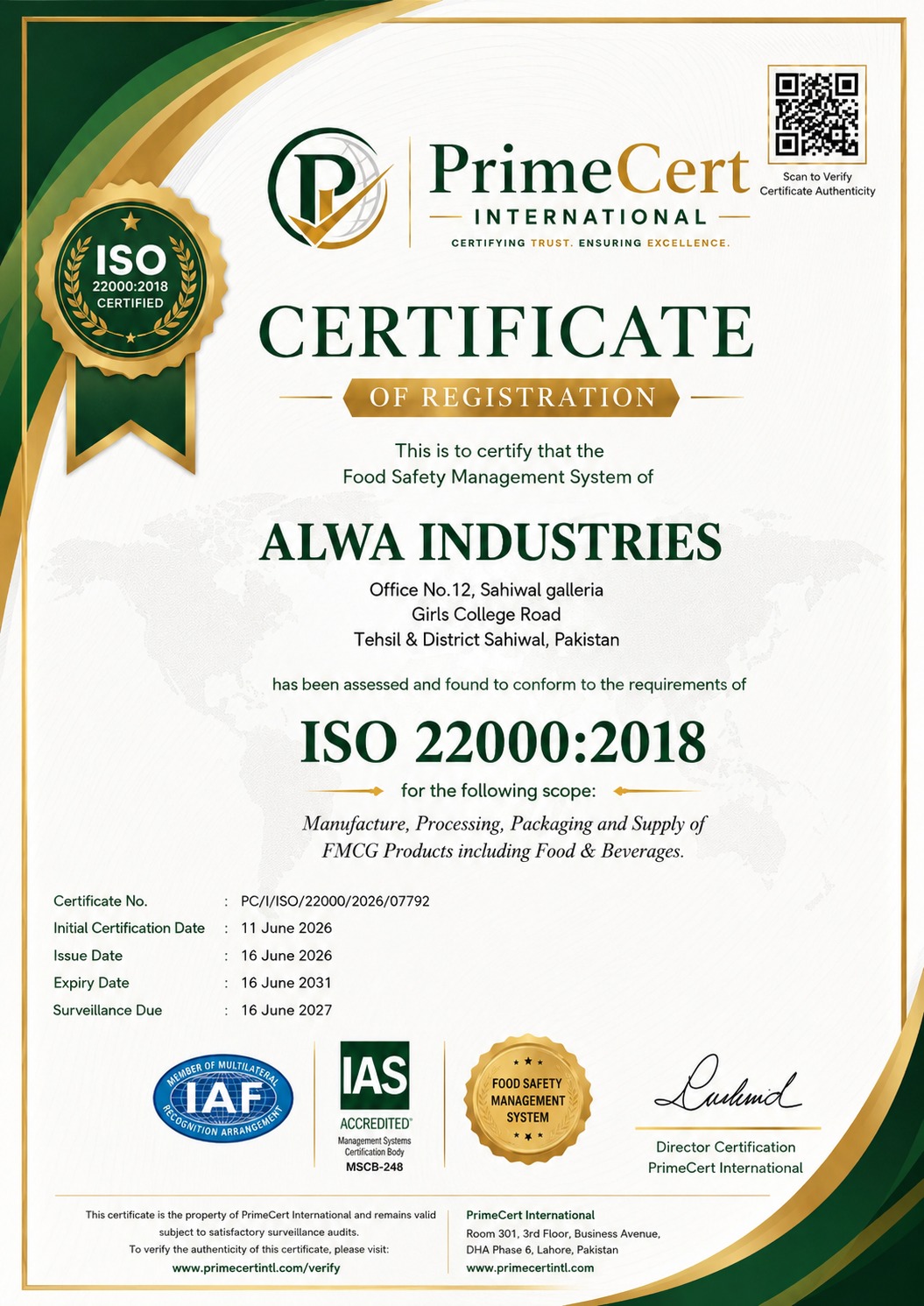 Authority Approvals - alwaindustries.com